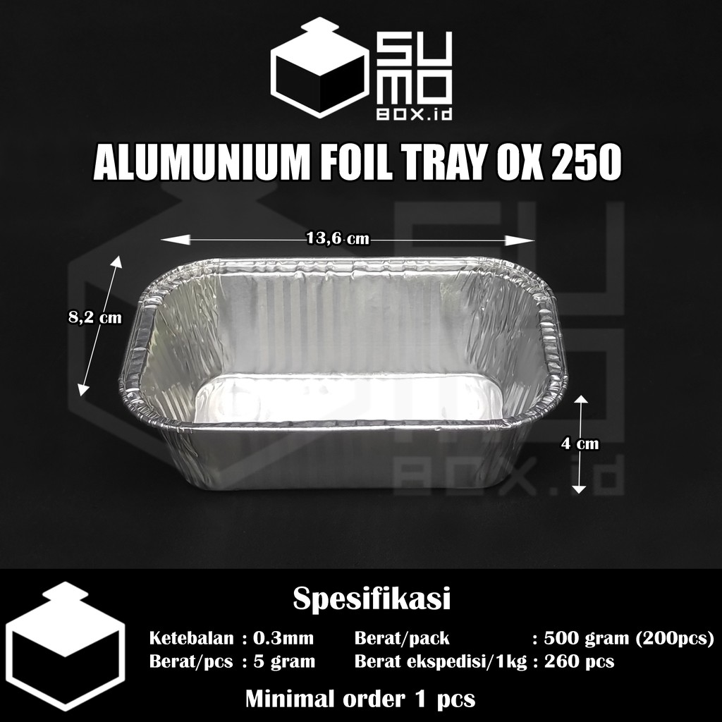 Jual Alumunium foil tray OX 250 tanpa tutup / OX-250 lasagna macaroni schotel pastel tutup ...