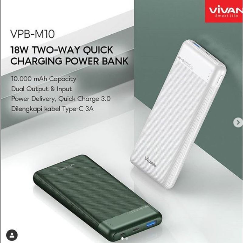 Jual Power bank Vivan VPB-M10 10.000mah 18W Real capacity (suport fast ...