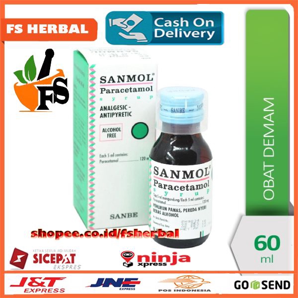 Jual Original Sanmol Syrup Obat Deman dan Pereda Nyeri - 60 mL Termurah | Shopee Indonesia