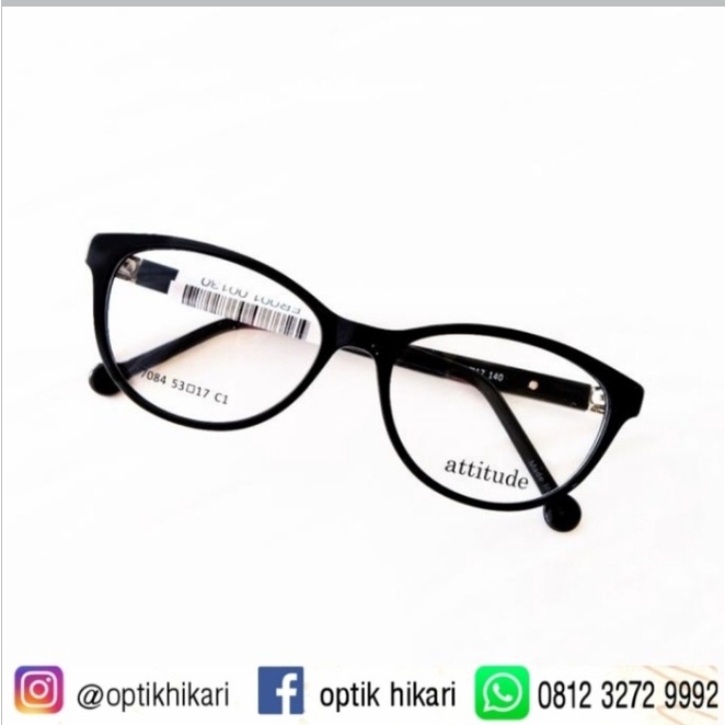 Jual frame kacamata attitude original 7084 full black | Shopee Indonesia