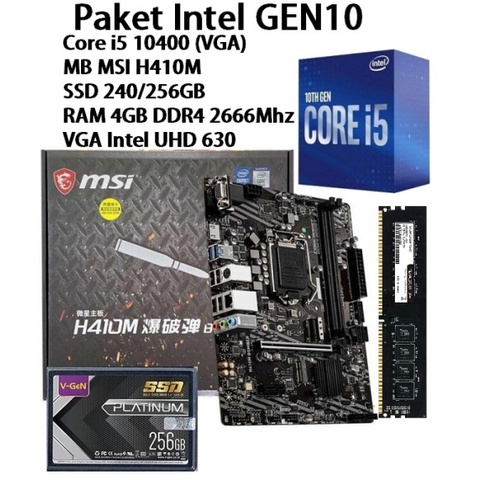 Jual Paket Intel GEN10 Core i5 10400 SSD 250GB RAM VGA Intel UHD ...