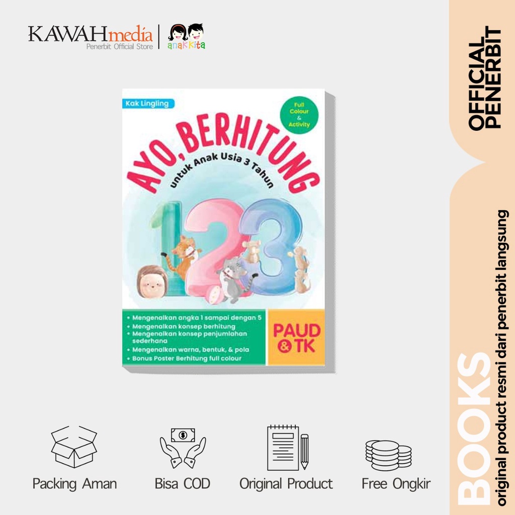 Jual Buku Penunjang Pelajaran - AYO, BERHITUNG UNTUK ANAK USIA 3 TAHUN ...