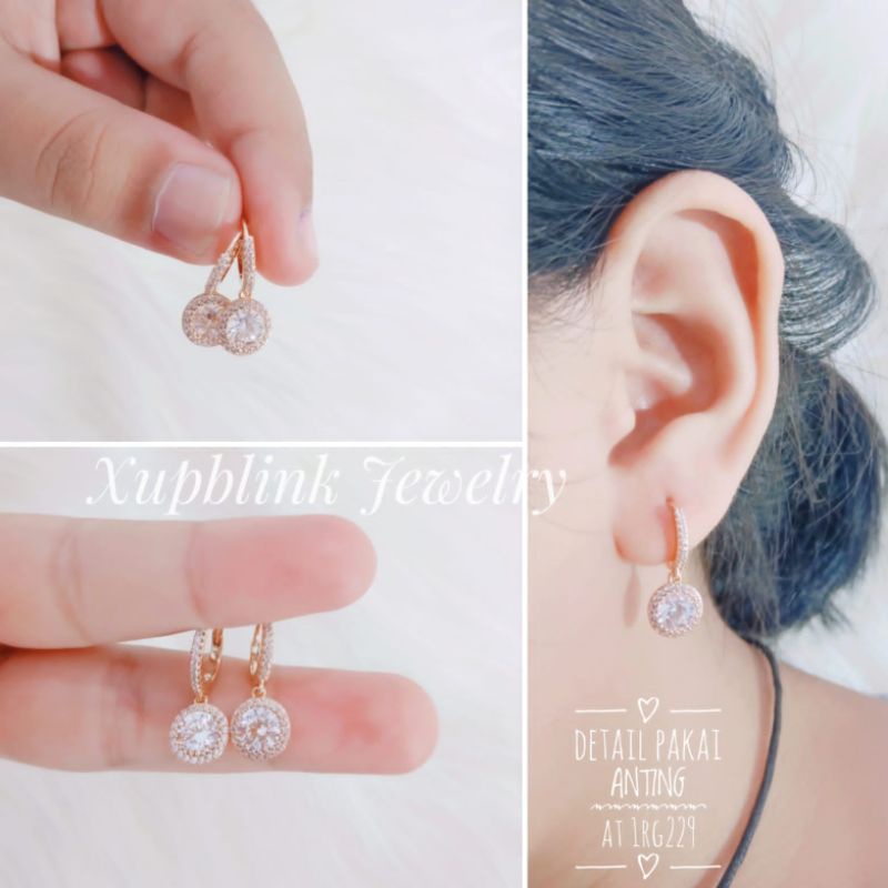 Jual Anting Klip Titanium Permata Solitaire Korea Style Super Mewah ...