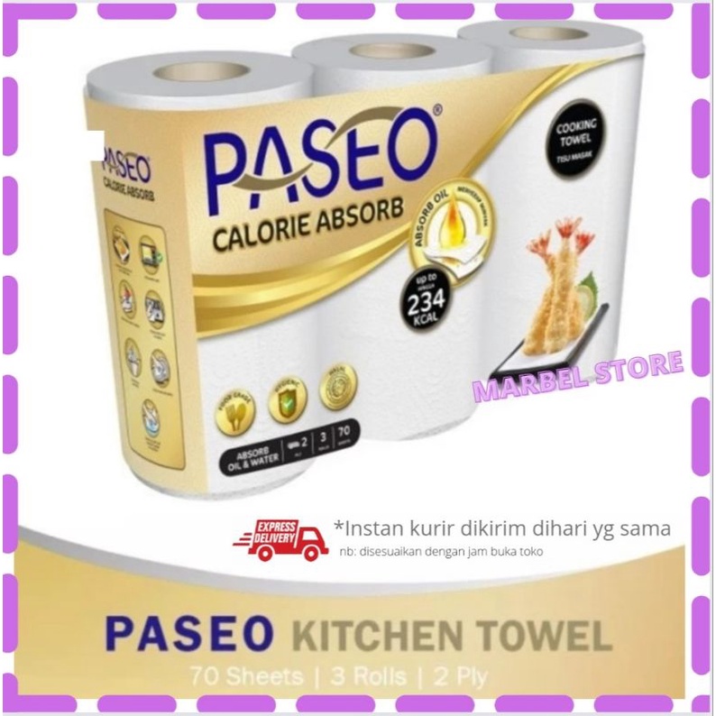 Jual TISSUE DAPUR PASEO / PASEO KITCHEN TOWEL (1 Pak isi 3 Roll 70 ...