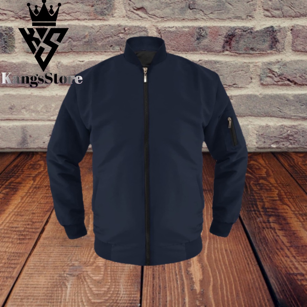 Jual [COD] JAKET BOMBER TASLAN POLOS PRIA / JAKET BOMBER NAVY | Shopee ...