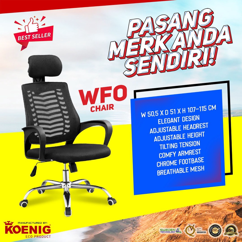 Jual Kursi Kantor Jaring KK053 / Kursi Kerja Jaring / Kursi Jaring ...