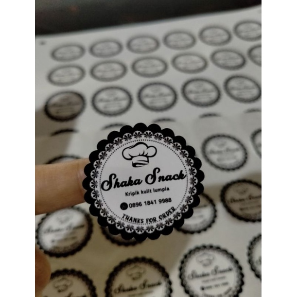 Jual CETAK STIKER KOTAK LABEL MAKANAN STICKER KOTAK BULAT KEMASAN ...