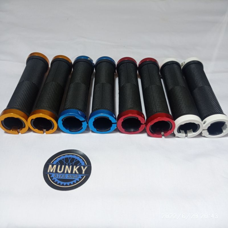 Jual Riderace handgrip hand grip grips sepeda rubber double lock anti ...