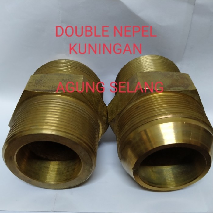 Jual DOUBLE NEPEL KUNINGAN TEBAL BRASS - 2" MB X 2" MJ JIC 2 Inch | Shopee Indonesia
