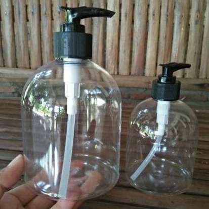 Jual Botol pump 500 ml plastik wadah isi ulang sabun cair/sanitizer | Shopee Indonesia