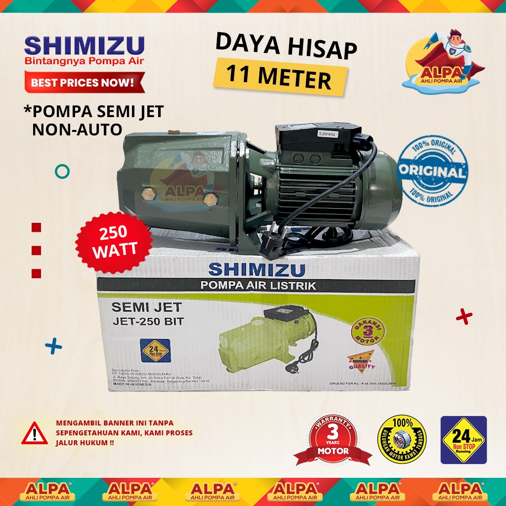 Jual Pompa Air Semi Jet Pump SHIMIZU JET-250 BIT | Shopee Indonesia