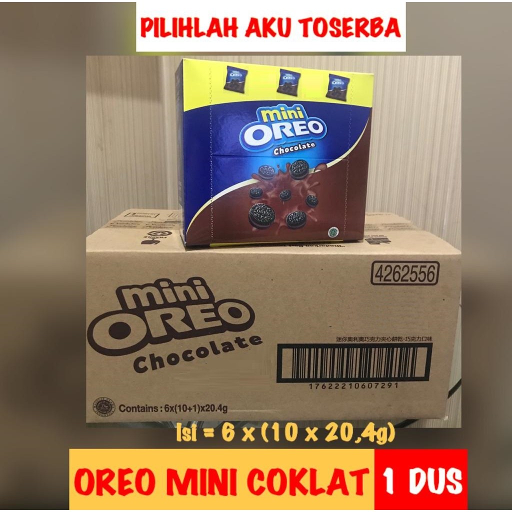 Jual Oreo Mini CHOCOLATE / COKLAT Pouch 10x20,4 gr ( HARGA 1 KARTON ISI ...