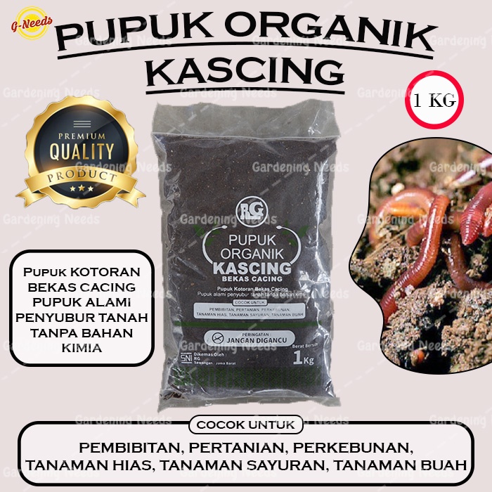 Jual Pupuk Organik Kompos Kascing-Vermicompost 1Kg | Shopee Indonesia