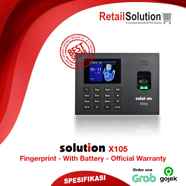 Jual Mesin Absensi Fingerprint LAN - Solution X105 / X-105 / X 105 Sidik Jari | Shopee Indonesia