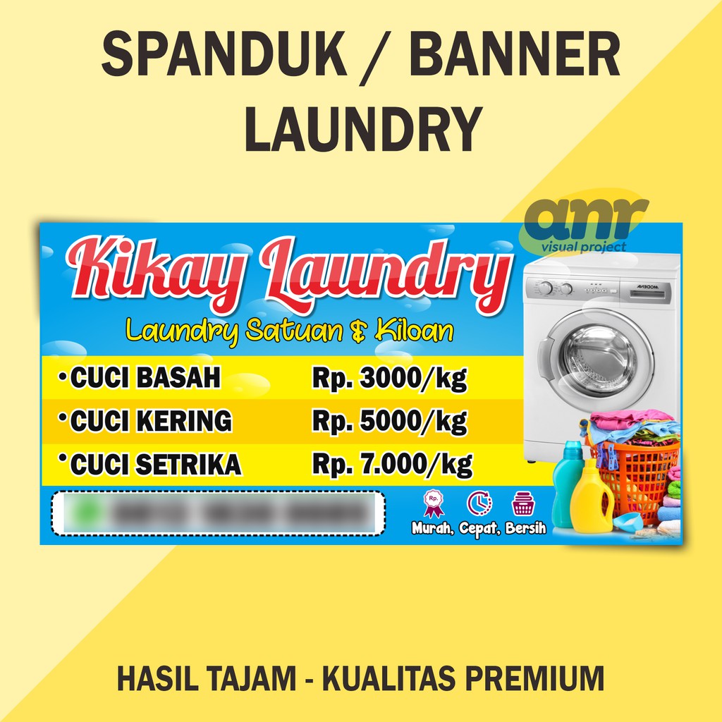 Jual Cetak spanduk / Banner Laundry Murah Free Desain Premium | Shopee ...