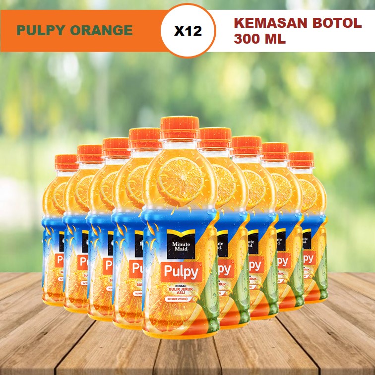 Jual MINUTE MAID PULPY ORANGE 300 ML ISI 12 BOTOL | Shopee Indonesia
