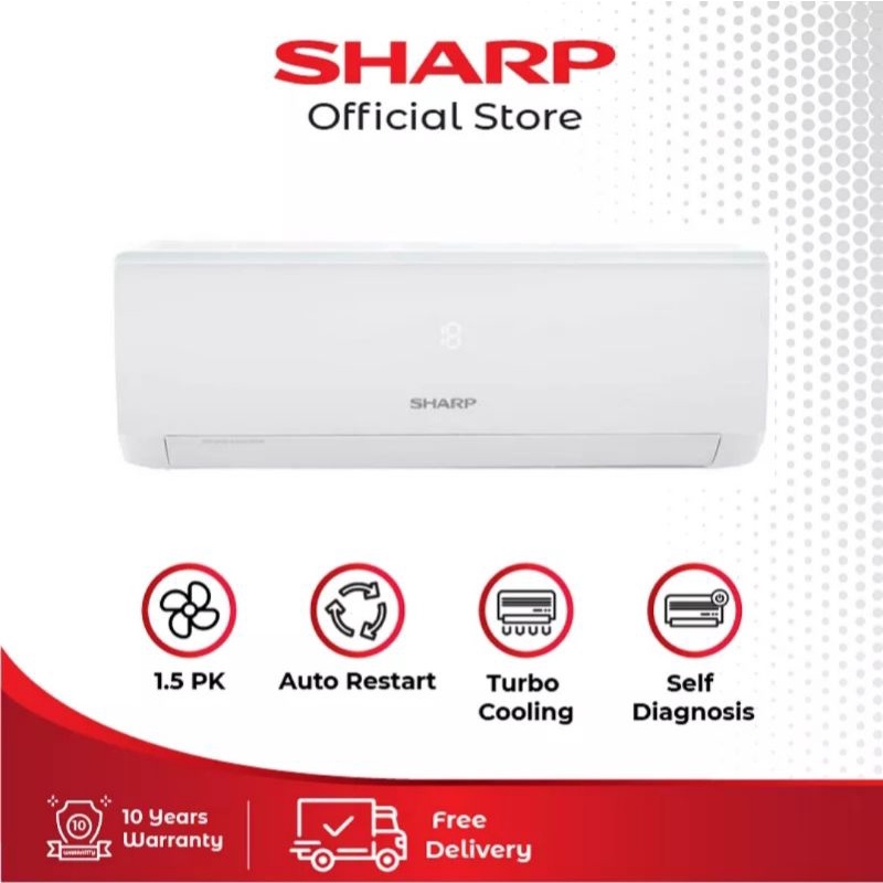 Jual AC SPLIT SHARP JETSTREAM 1,5PK AH-A12UCY | Shopee Indonesia