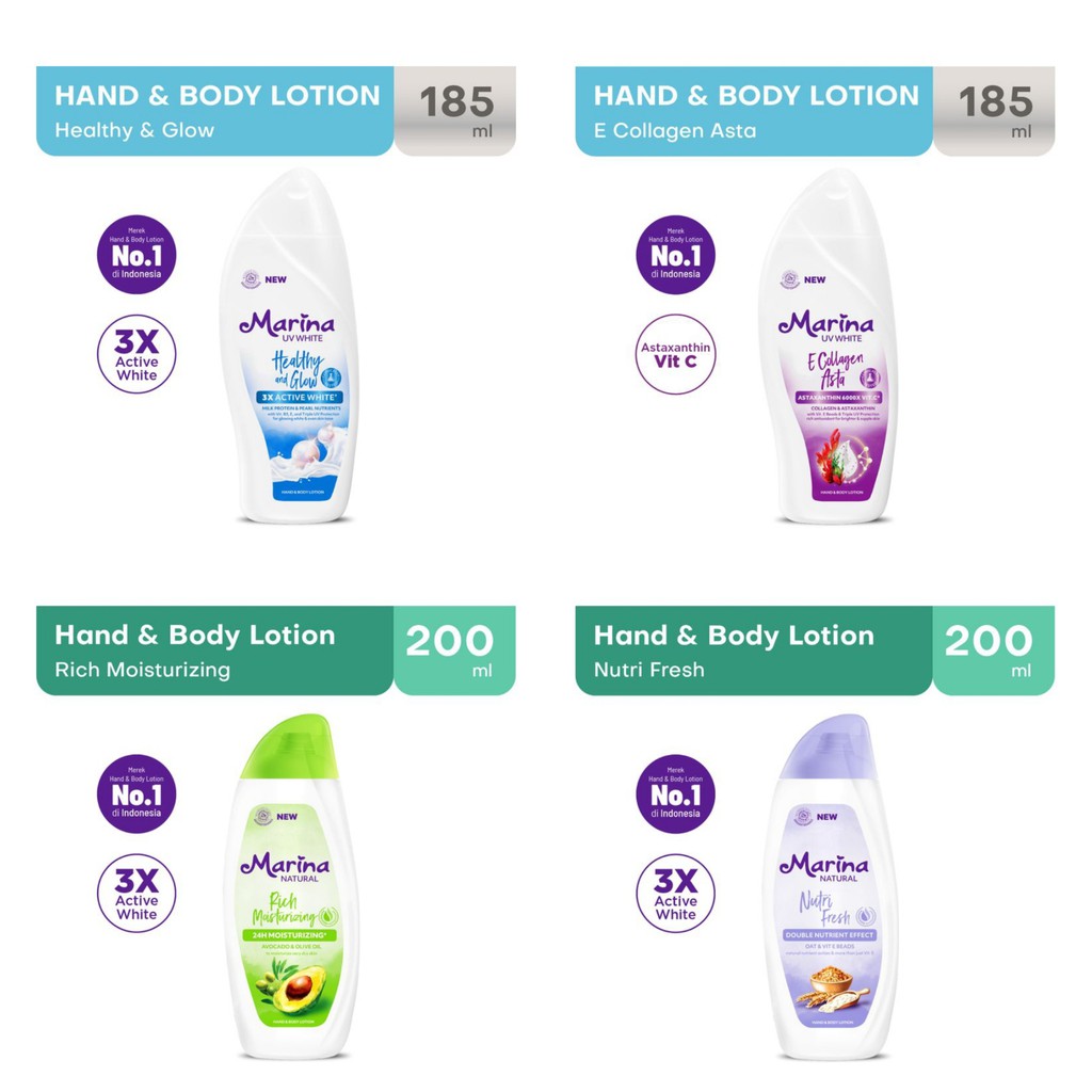 Jual Marina Hand Body Lotion 185ml | Shopee Indonesia