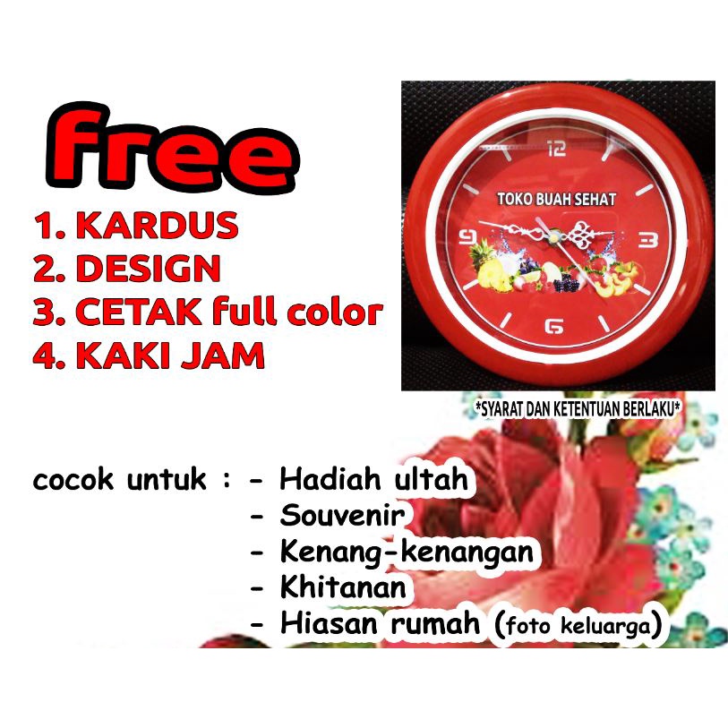 Jual Jam Dinding 21cm custom bebas ( wedding - logo perusahaan ...