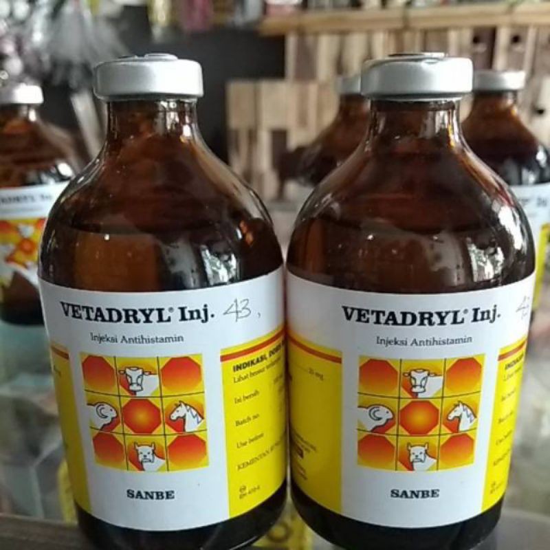 Jual VETADRYL INJEKSI 100 ml mengatasi alergi pada hewan. | Shopee ...