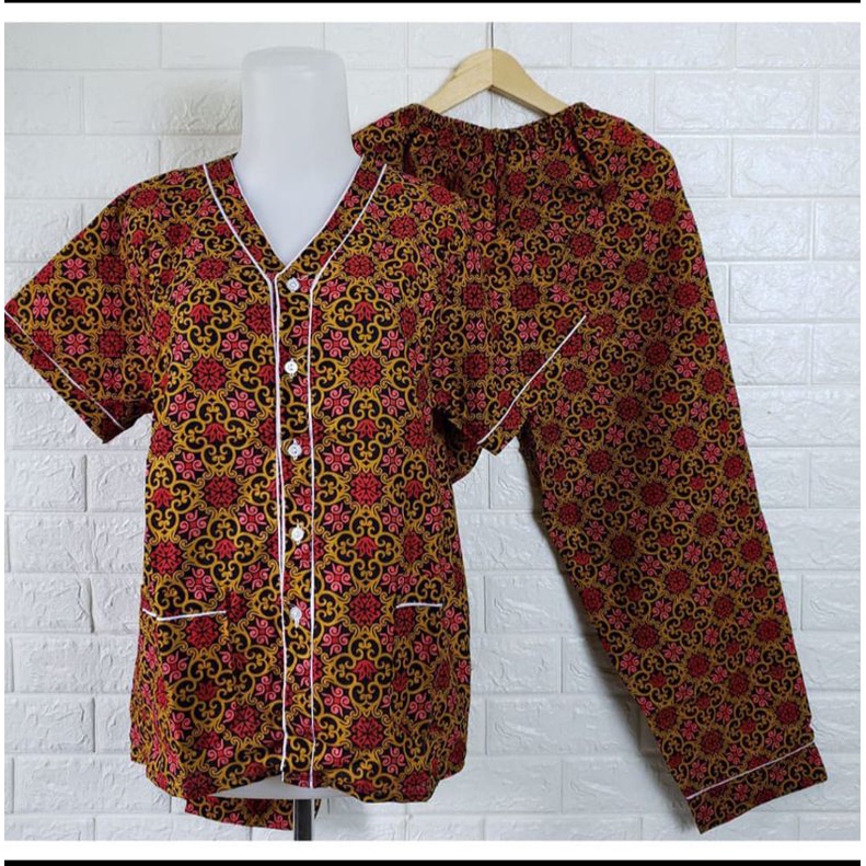 Jual Piyama Batik Bagan Size S, M, L, XL, XXL (Batik Bagan Siapi Api ...