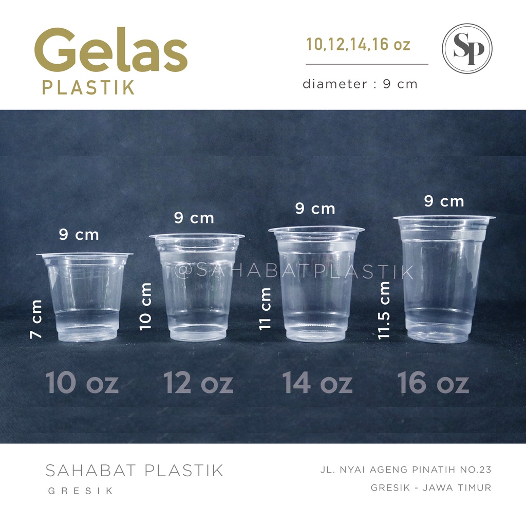Jual GELAS PLASTIK POP ICE 10 12 14 16 OZ / GELAS ES TEH TAKJIL ...