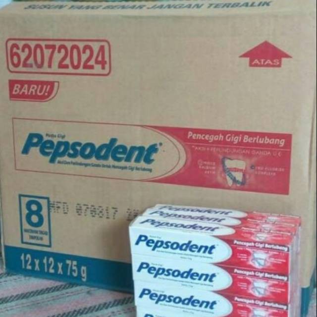 Jual Pepsodent pasta gigi 75 gram isi 12 tube/PACK | Shopee Indonesia