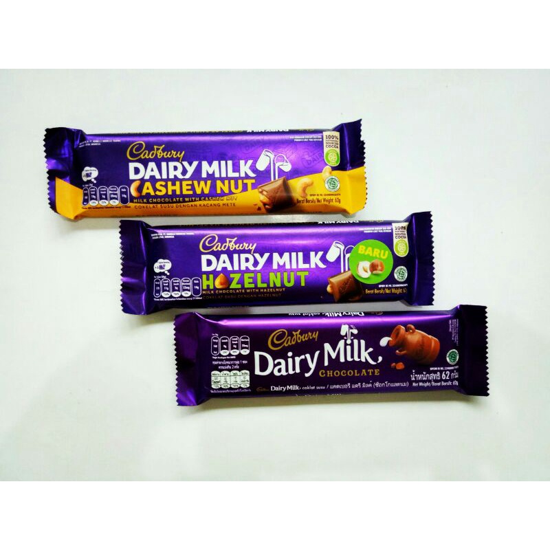 Jual Cadbury Milk Chocolate 62.g - All Variant | Shopee Indonesia