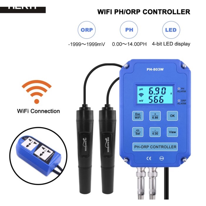Jual PH-803W PH REDOX ORP CONTROLLER WIFI OUTPUT POWER RELAY MONITOR WATER | Shopee Indonesia