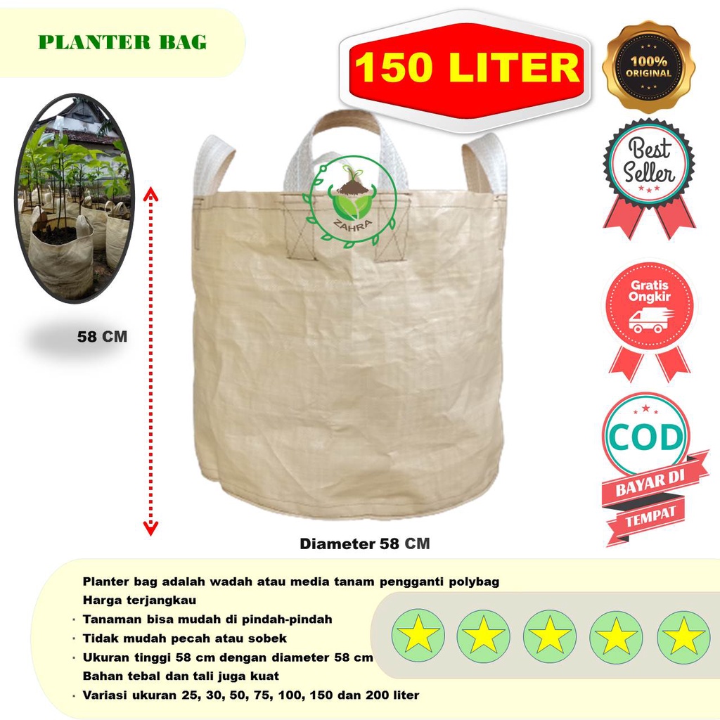 Jual Planter Bag 150 Liter Murah Pot Planterbag Ukuran 150l Untuk Pot Tanaman Buah Tabulampot ...