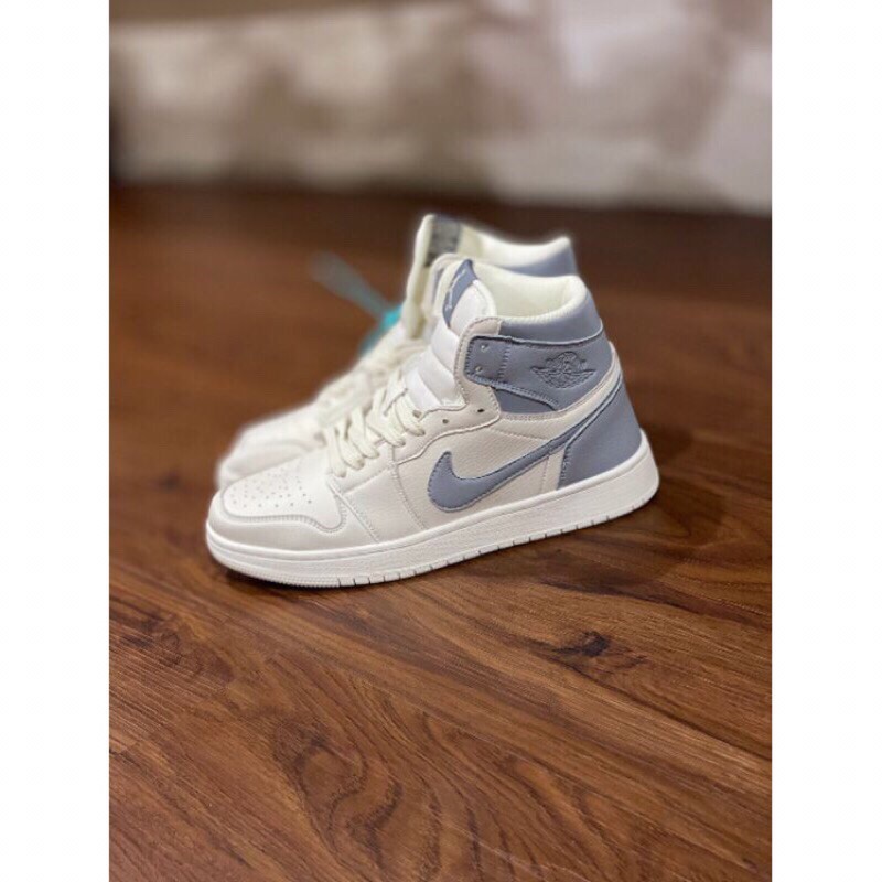 Jual NIKE AIR JORDAN 1 WHITE ABU/BIRU | Shopee Indonesia