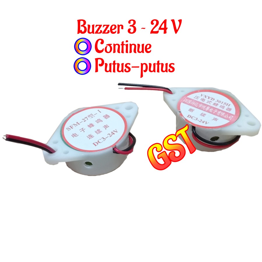 Jual Buzzer 3 - 24 Volt Nada terus continue 12V buser 3v 24v buzer ...