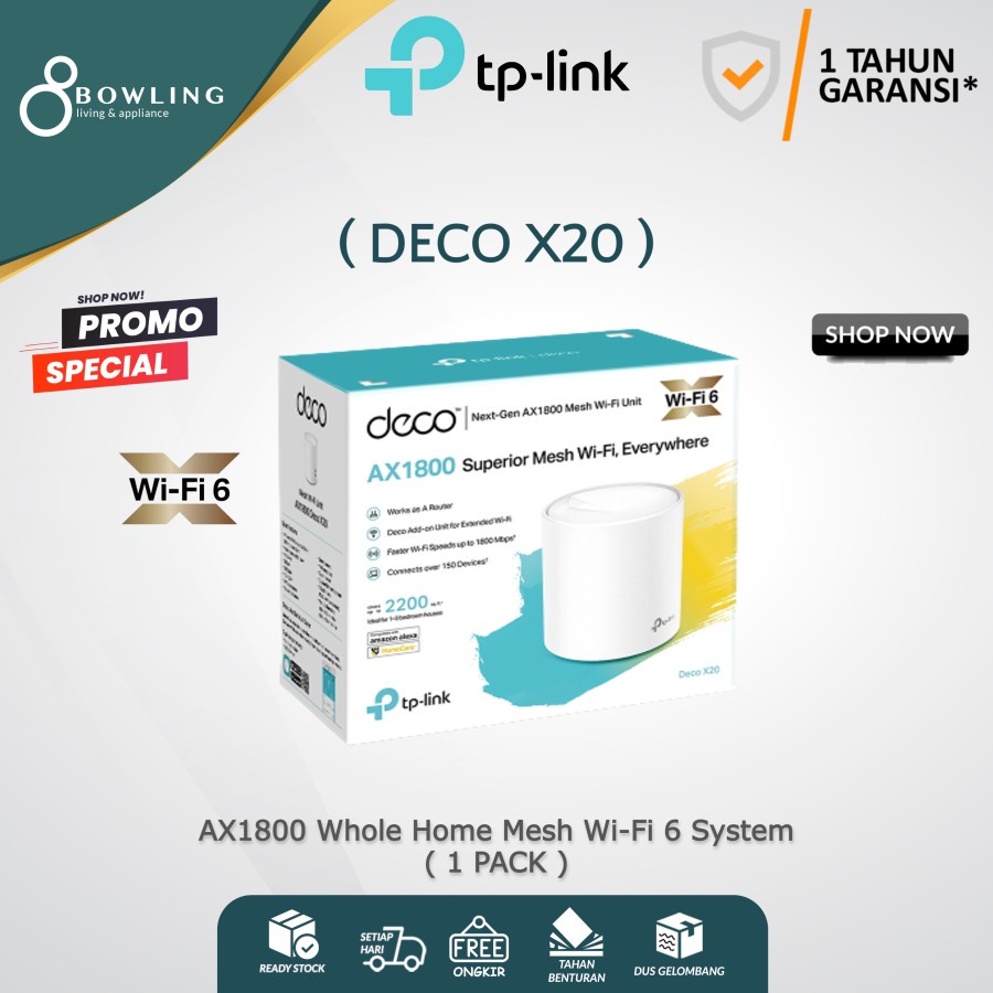 Jual TP-LINK DECO X20 1 PACK ( ISI 1 ) AX1800 Whole Home Mesh Wifi 6 ...