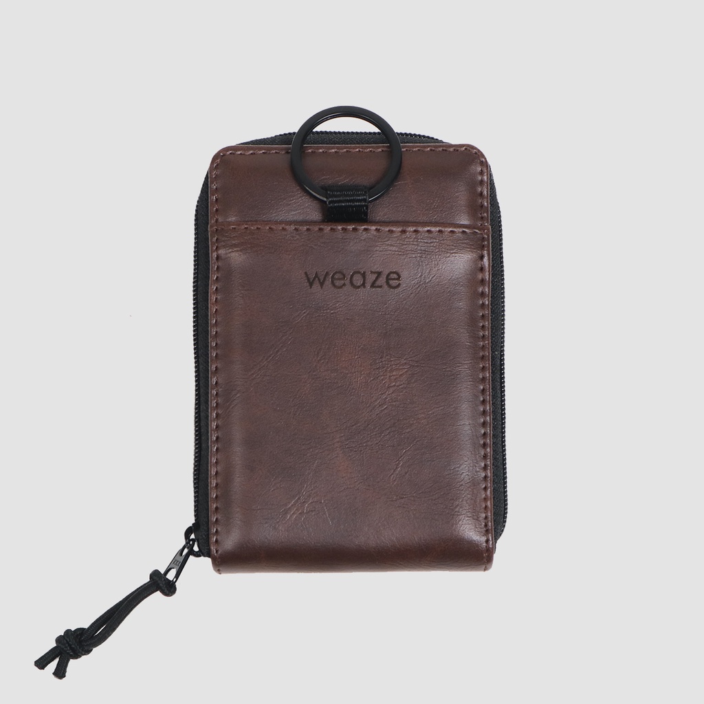 Jual Keychain Wallet Weaze - Dark Brown Bolg | Shopee Indonesia