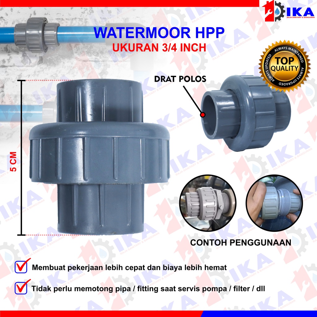 Jual WATERMUR WATERMOOR POLOS & DRAT LUAR PVC 1 - 1/2 - 3/4 INCH WATER ...