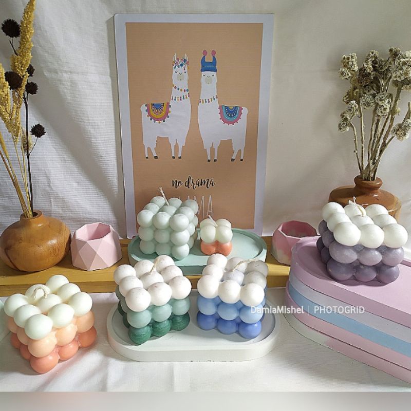 Jual KOREAN CANDLE AESTHETIC GRADASI WARNA SOFT PASTEL UNTUK SOUVENIR ...