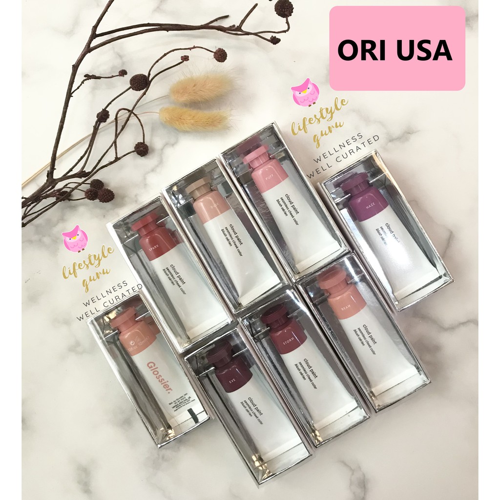 Jual Glossier cloud paint blush on cream 100% ORI USA beam puff haze ...