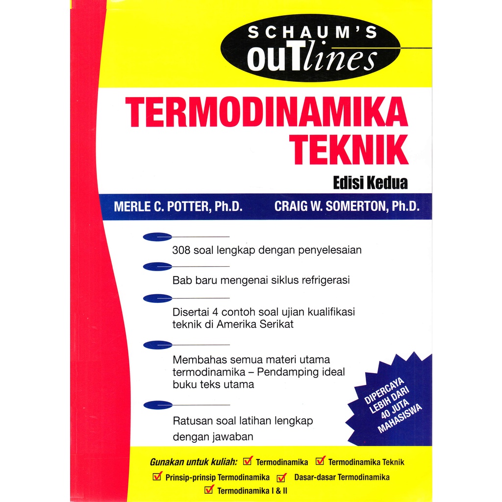 Jual Termodinamika Teknik Edisi Kedua - MERLE C. POTTER Ph.D. dan CRAIG ...