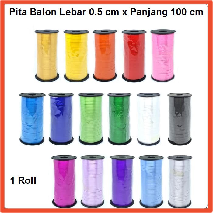Jual Pita Tali Balon Lebar 0.5 cm X Panjang 100 cm untuk Dekorasi Pesta ...