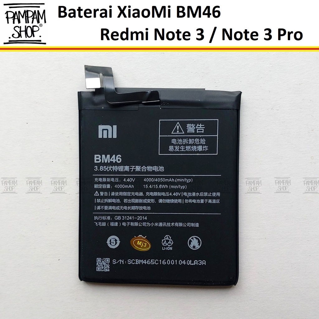 Jual Baterai XiaoMi BM46 Redmi Note 3 Pro Original OEM Batrai Batre ...
