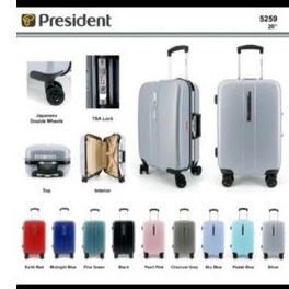 Jual koper president original 20inch tanpa seleting/koper roda 4 ...