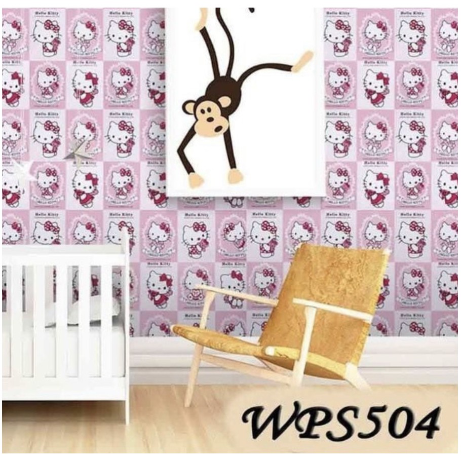 Jual Wallpaper dinding Kuromi Helo Kity Keropi Mickey Kuromi 45 cm x 10 m doraemon hello kitty ...