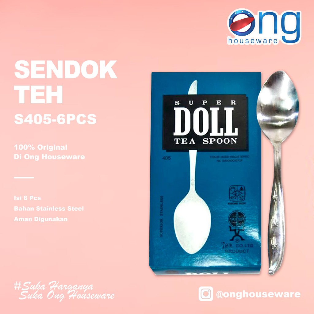 Jual Sendok Teh Kecil Mini Stainless Steel 6 Pcs Super Doll S405 S-405 ...
