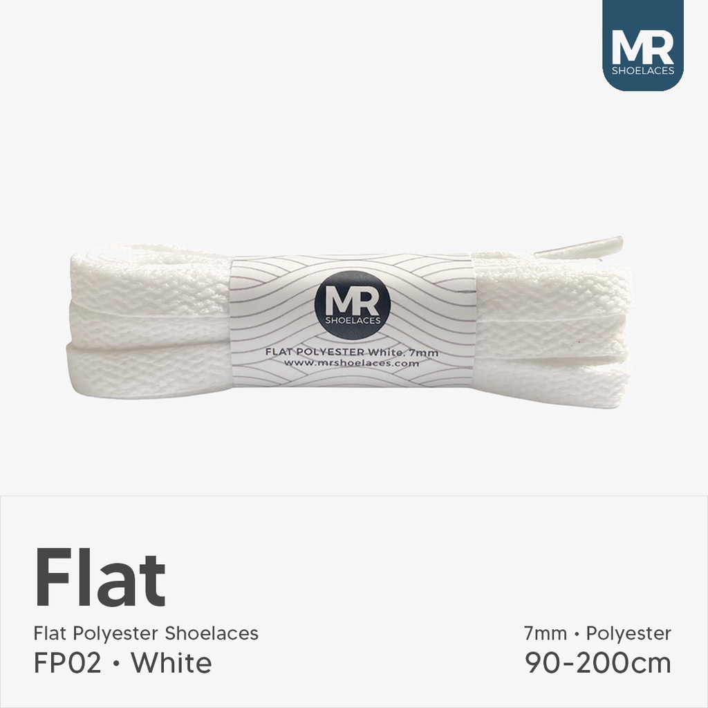 Jual Original MR Shoelaces FP02 Putih (White) Tali Sepatu Pipih Flat ...
