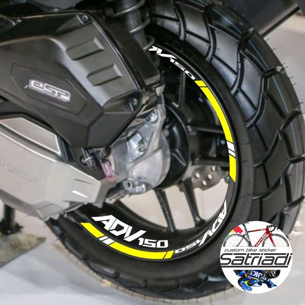 Jual Stiker Velg Sticker Motor Decal Honda ADV 150 Kuning Putih ring ...