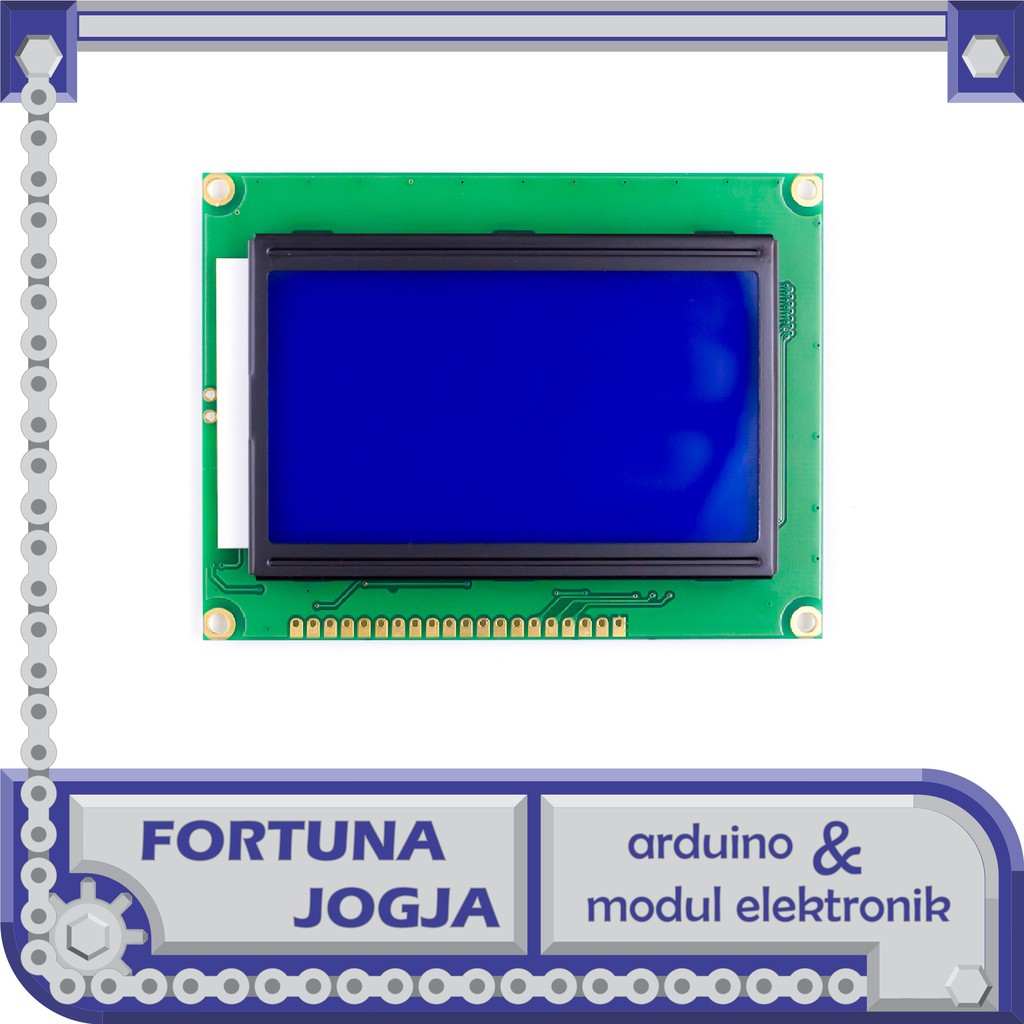 Jual Graphic LCD 128x64 Module White on Blue LCD Grafik 12864 | Shopee ...