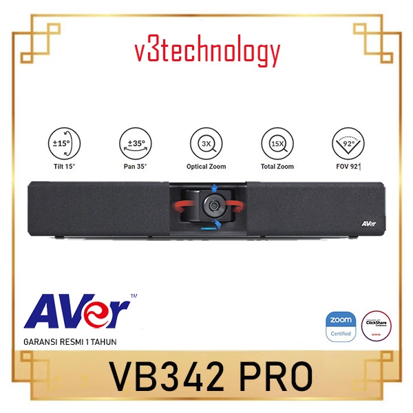 Jual AVer VB342 PRO - 4K Video Conference Soundbar For Small To Medium ...