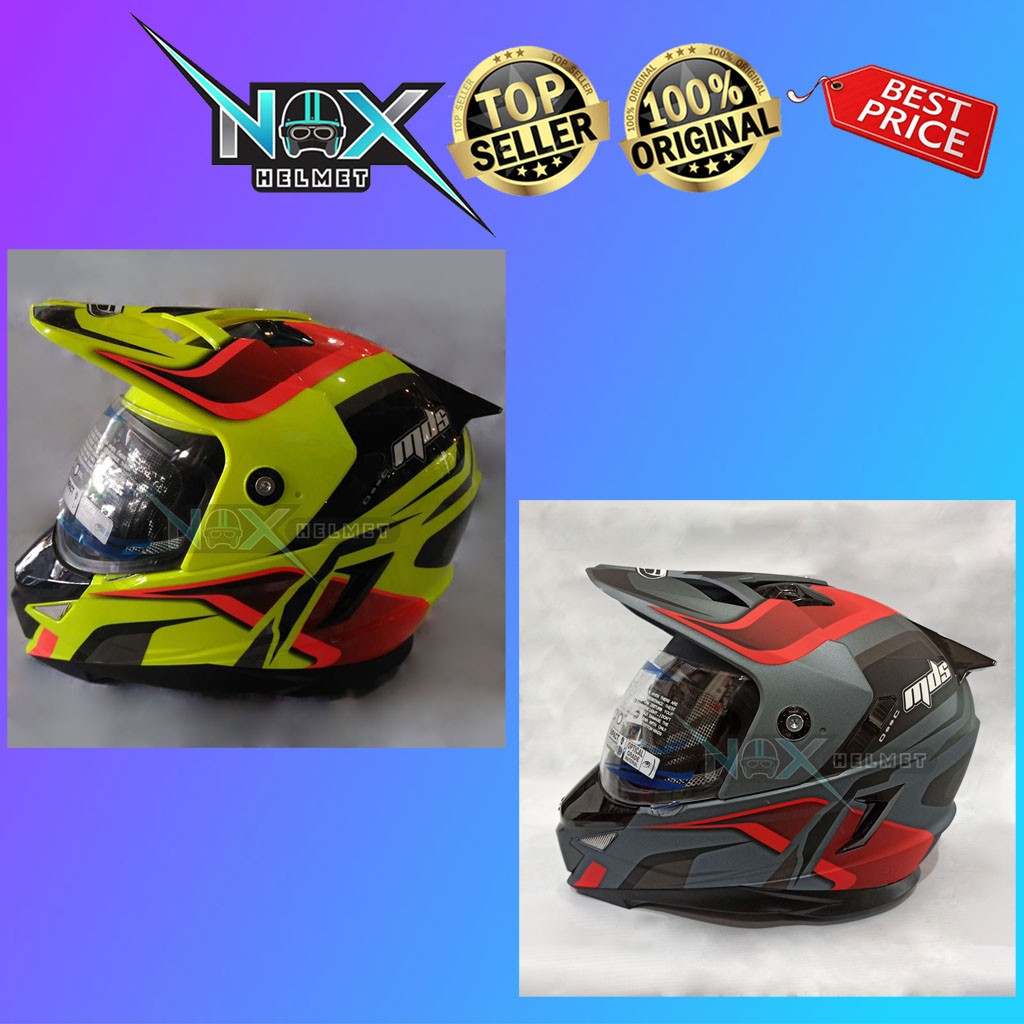 Jual Helm MDS Super Pro Motif #2 Cross Supermoto (Ongkir 2kg) | Shopee ...