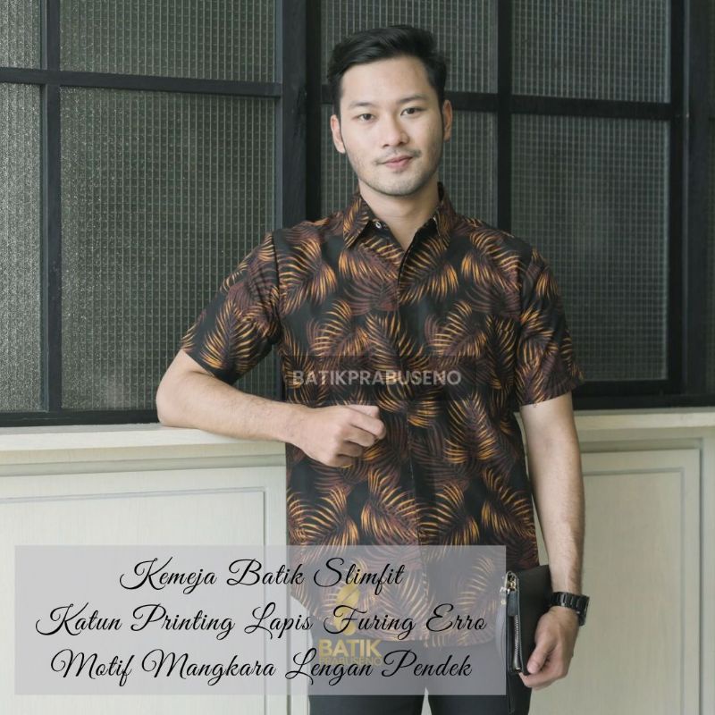 Jual MOTIF MANGKARA, Kemeja Slimfit Batik Prabuseno | Shopee Indonesia