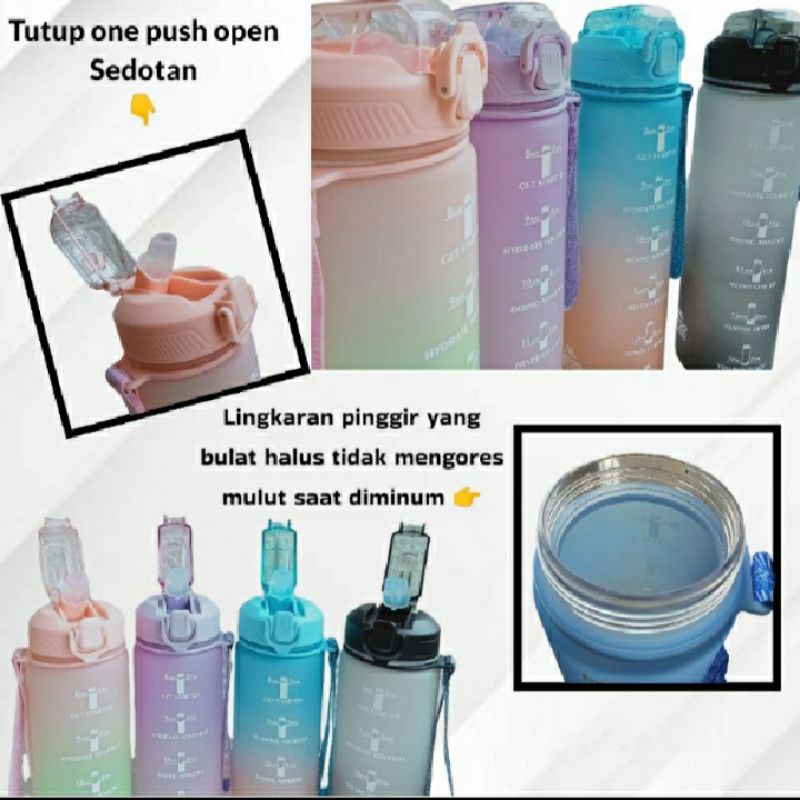Jual botol motivasi/ botol gemoy/ botol pelangi/botol viral | Shopee ...